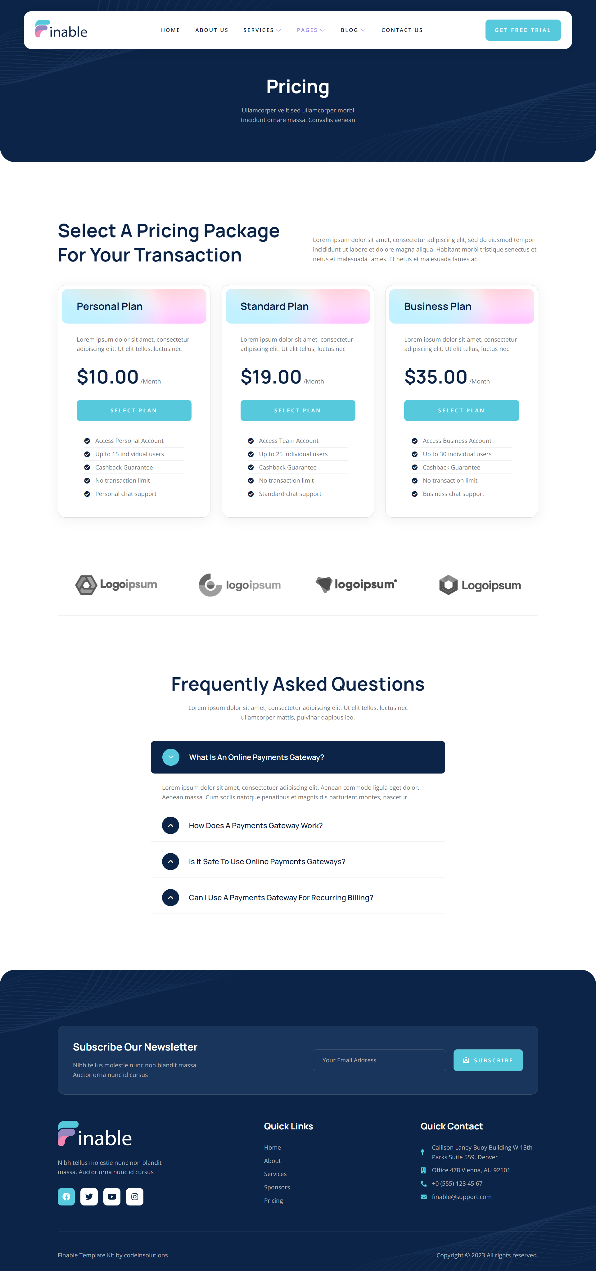 Finable - Online Payment Gateway & Fintech Elementor Template Kit by codeinsolutions